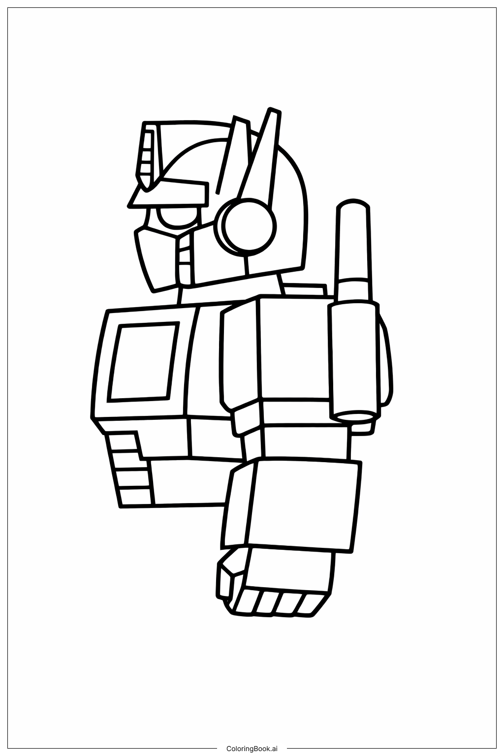 Page de coloriage Profil Simple d'Optimus Prime (PDF & PNG imprimables ...