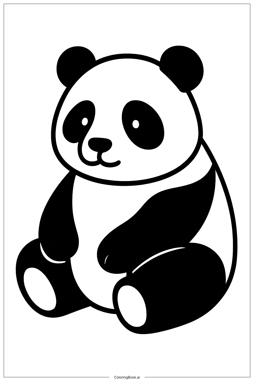 Page de coloriage Panda assis (PDF & PNG imprimables gratuitement)