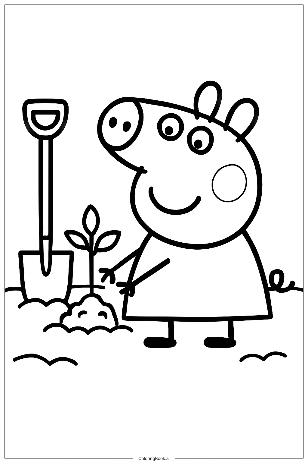 Peppa Pig At The Pond Coloring Page (Free PDF&PNG Printable)