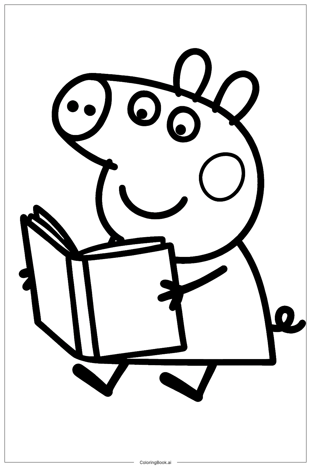 Page de coloriage Livre de Lecture Peppa Pig (PDF & PNG imprimables ...