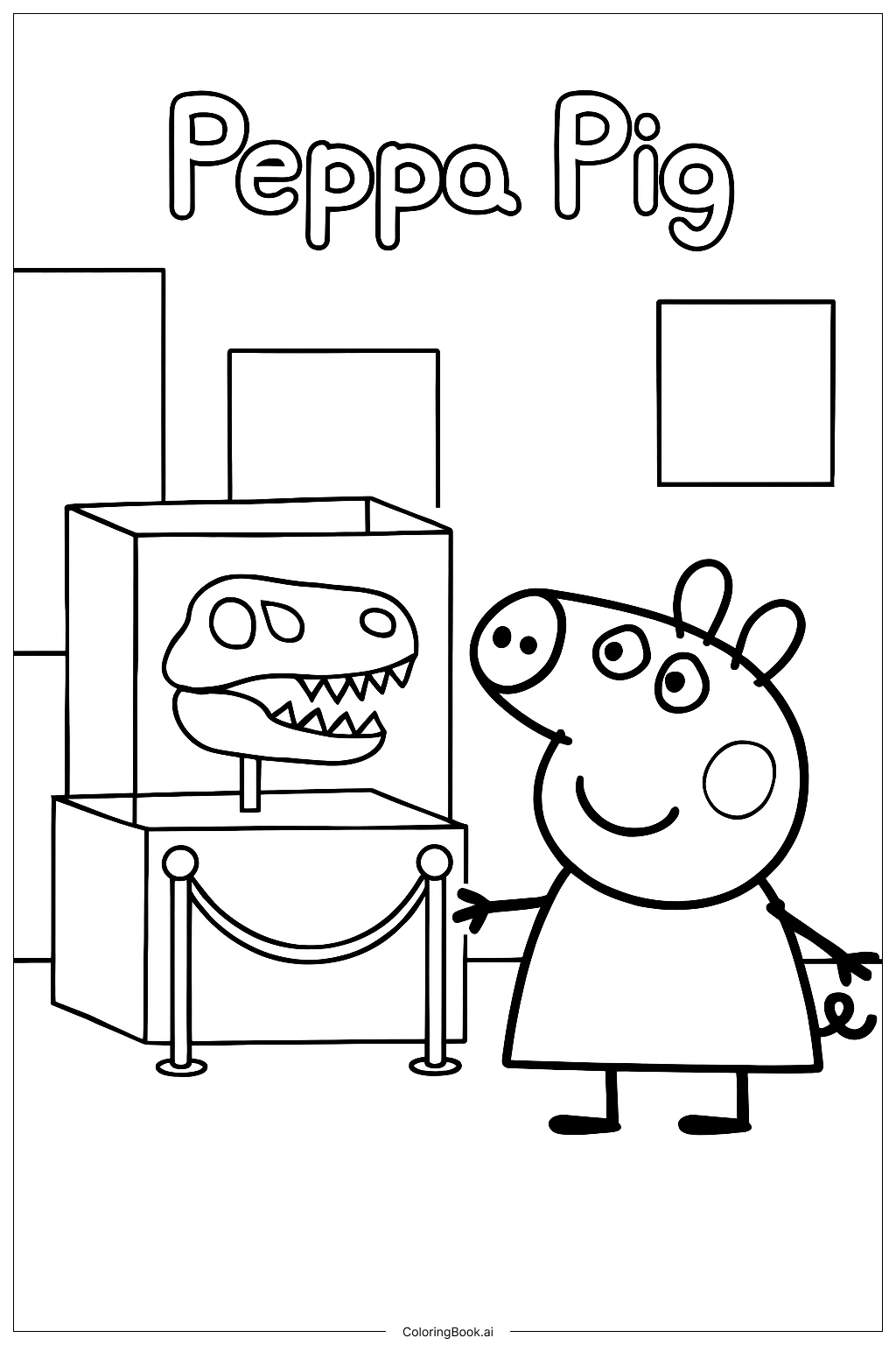 Peppa Pig At The Pond Coloring Page (Free PDF&PNG Printable)