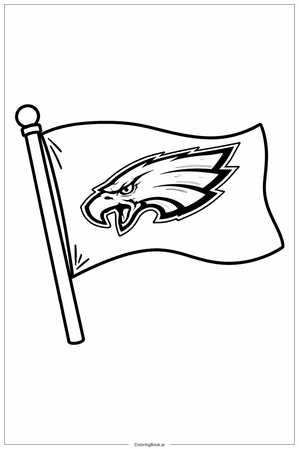 Philadelphia Eagles Flag Coloring Page (Free PDF&PNG Printable)