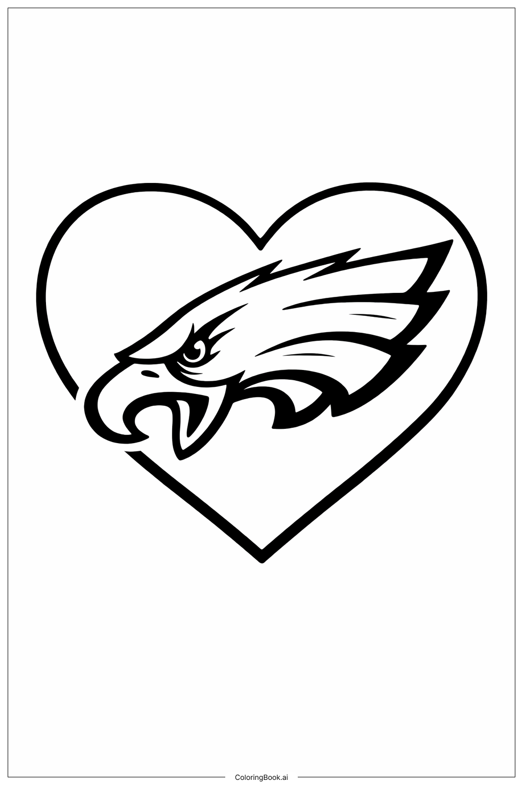 Trang Tô Màu Logo Trái Tim Philadelphia Eagles (Có thể In Miễn Phí dưới ...