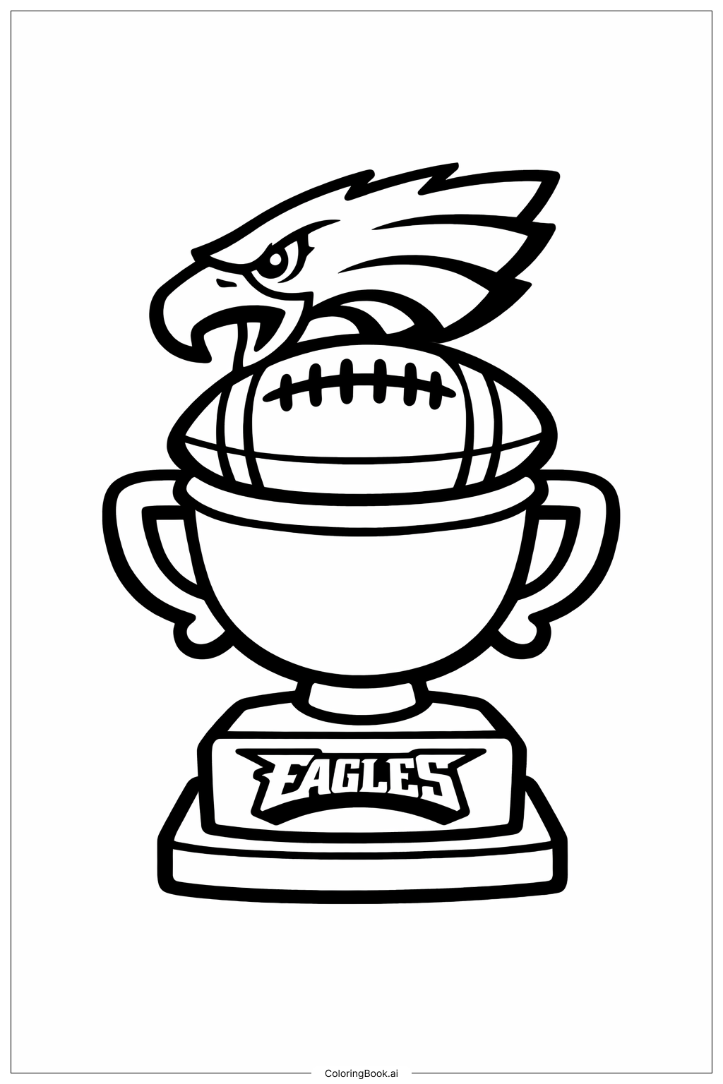 Philadelphia Eagles Trophy Icon Coloring Page (Free PDF&PNG Printable)