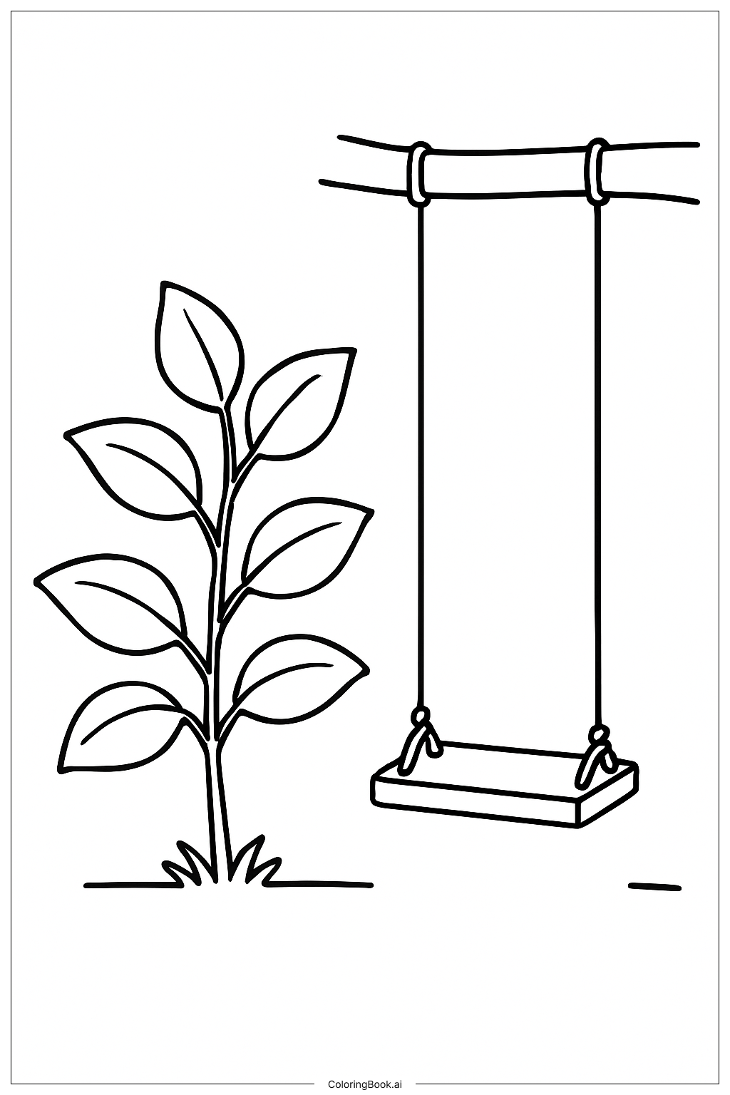Página para colorear Planta con columpio (Descarga gratuita en PDF & PNG)