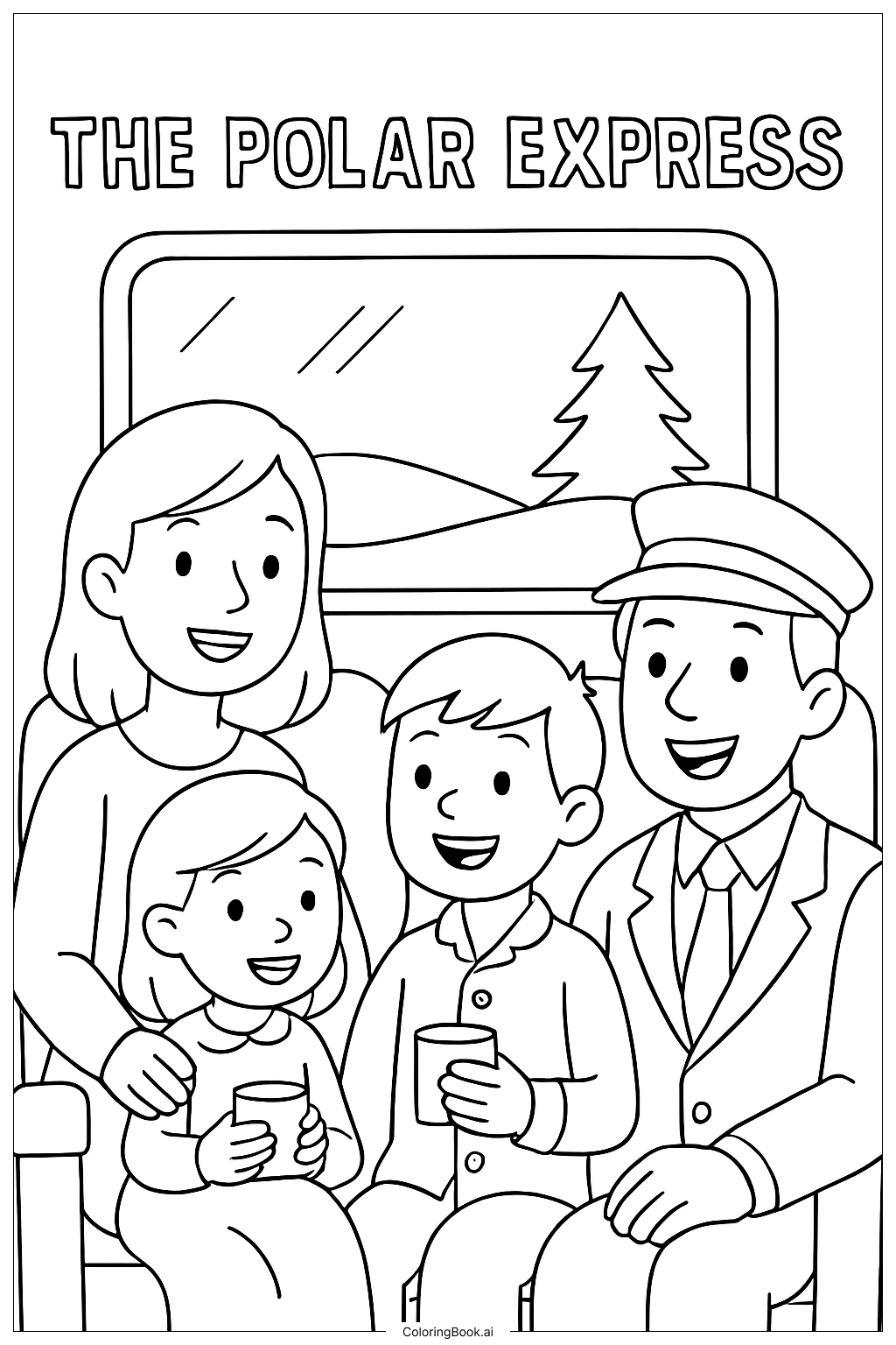 Polar Express Train Front Coloring Page (Free PDF&PNG Printable)
