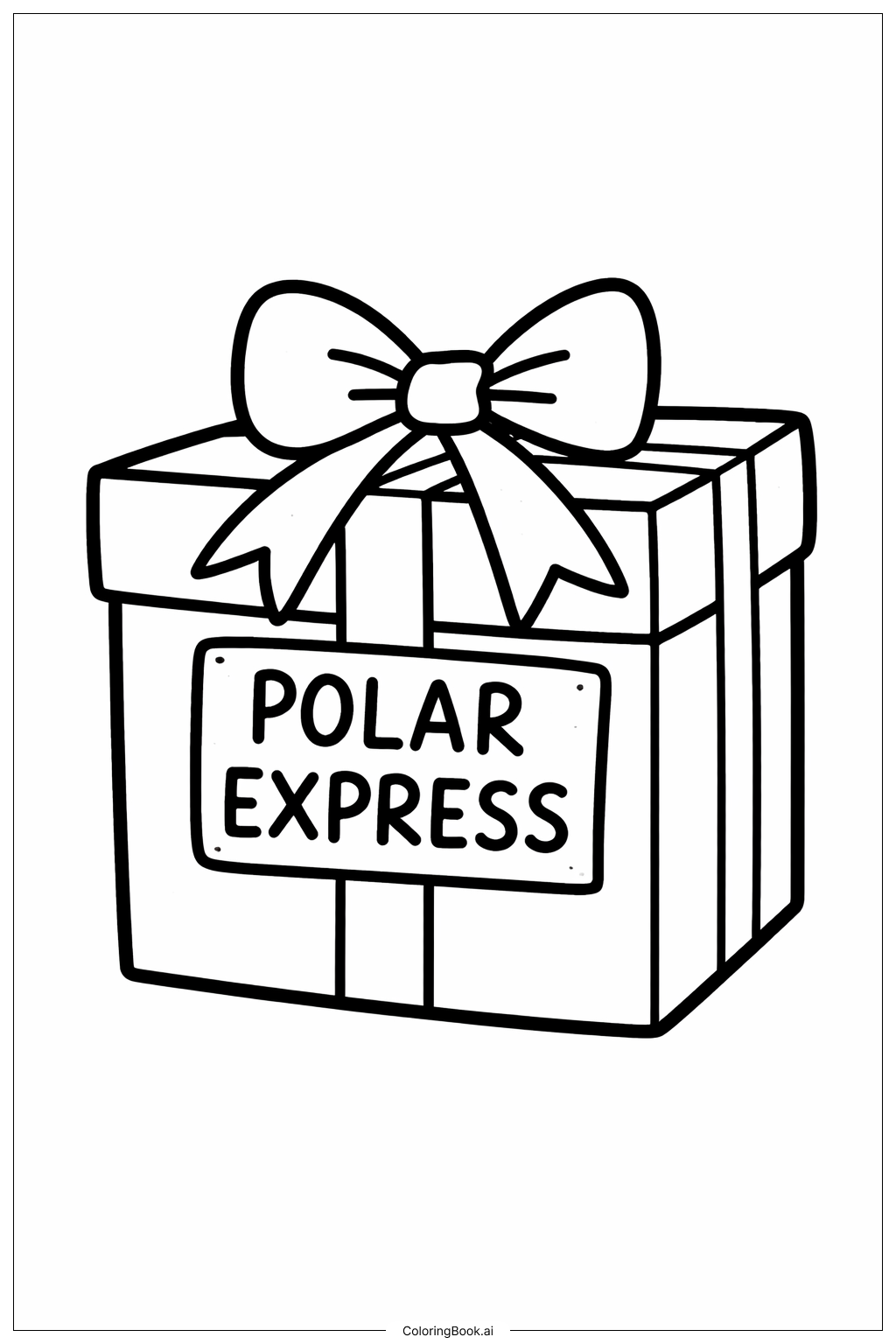 Polar Express Geschenkbox Ausmalbild (Kostenloses PDF & PNG zum Ausdrucken)