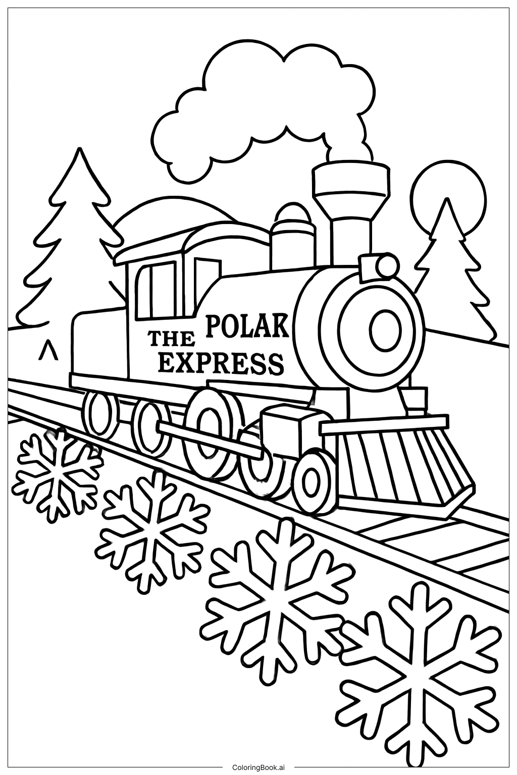 Polar Express Schneeflockenweg Ausmalbild (Kostenloses PDF & PNG zum ...