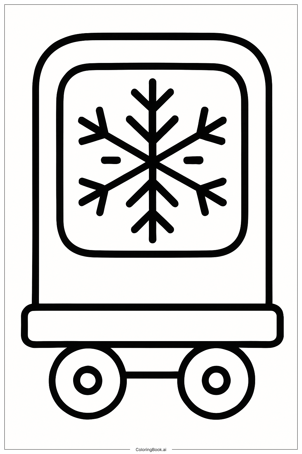Polar Express Snowflake Window Coloring Page (Free PDF&PNG Printable)