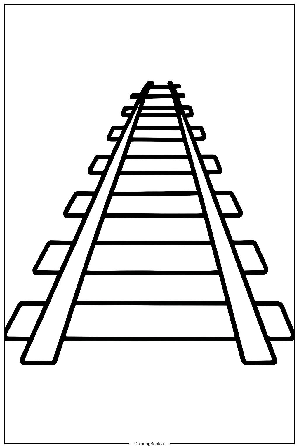 Page de coloriage Les rails du Polar Express (PDF & PNG imprimables ...