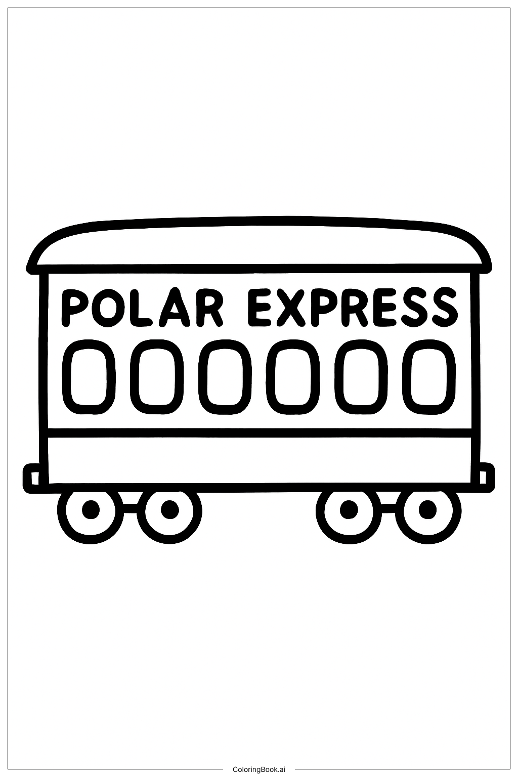 Polar Express Zugwagen Ausmalbild (Kostenloses PDF & PNG zum Ausdrucken)