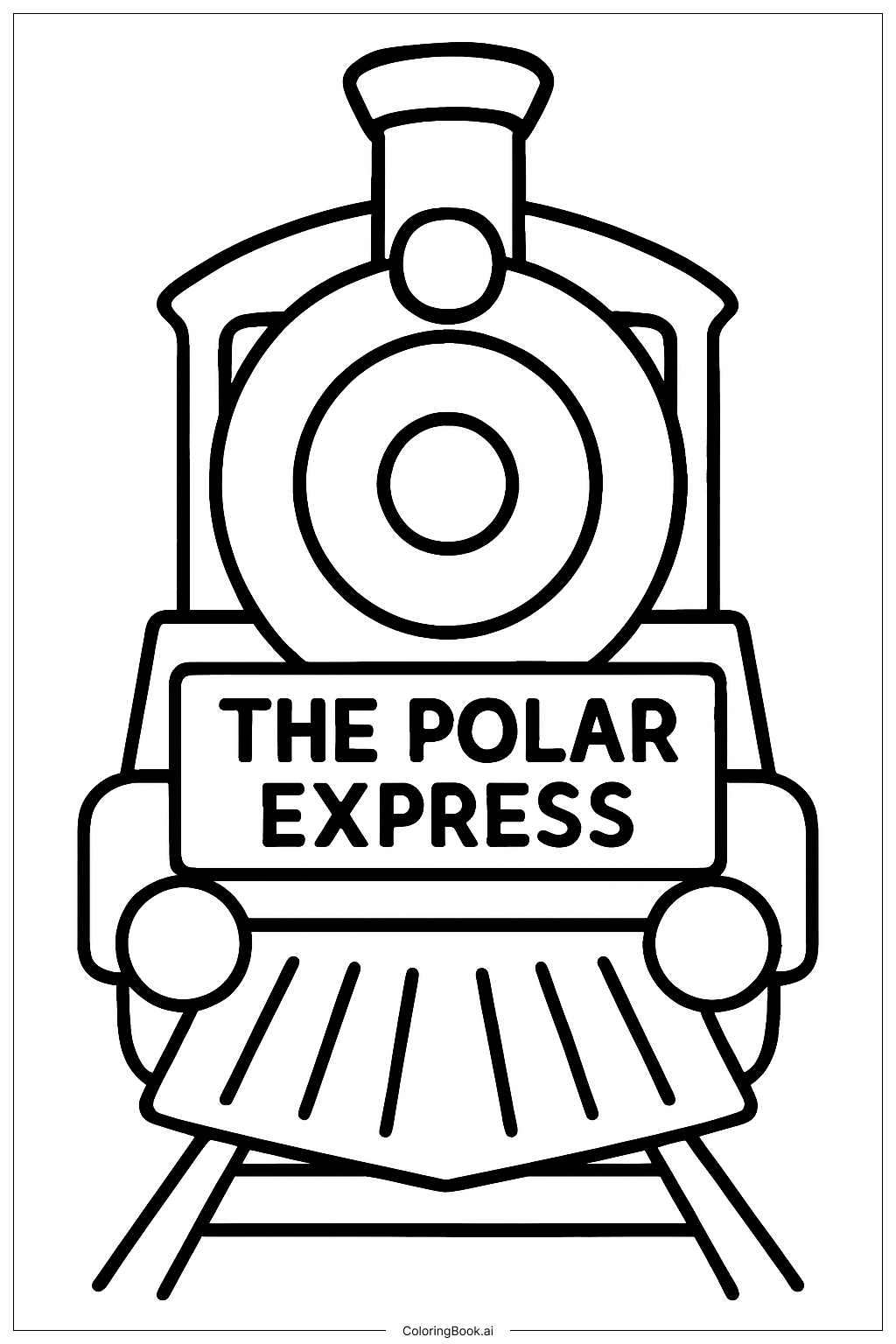 Polar Express Train Front Coloring Page (Free PDF&PNG Printable)