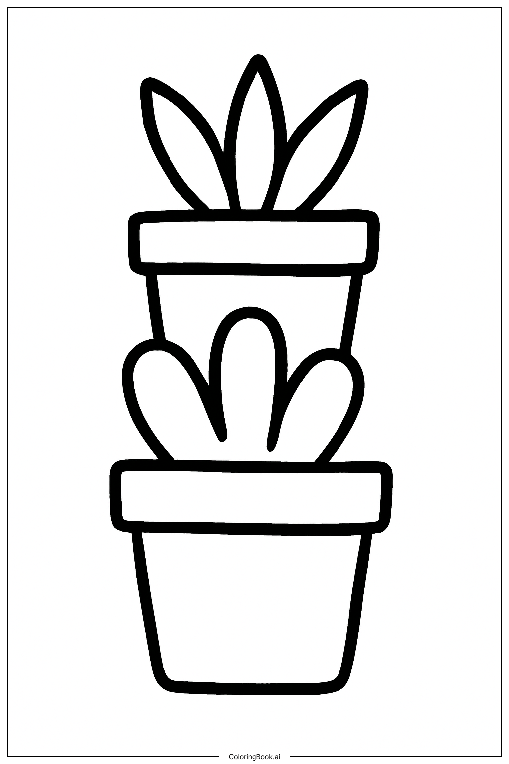 Potted Plant Stack Coloring Page (Free PDF&PNG Printable)