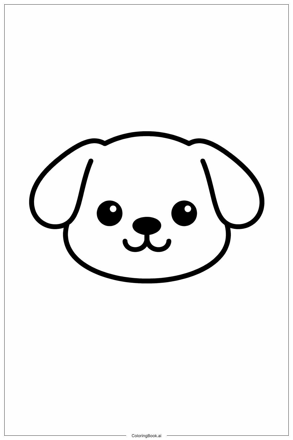Puppy Animal Face Coloring Page (Free PDF&PNG Printable)