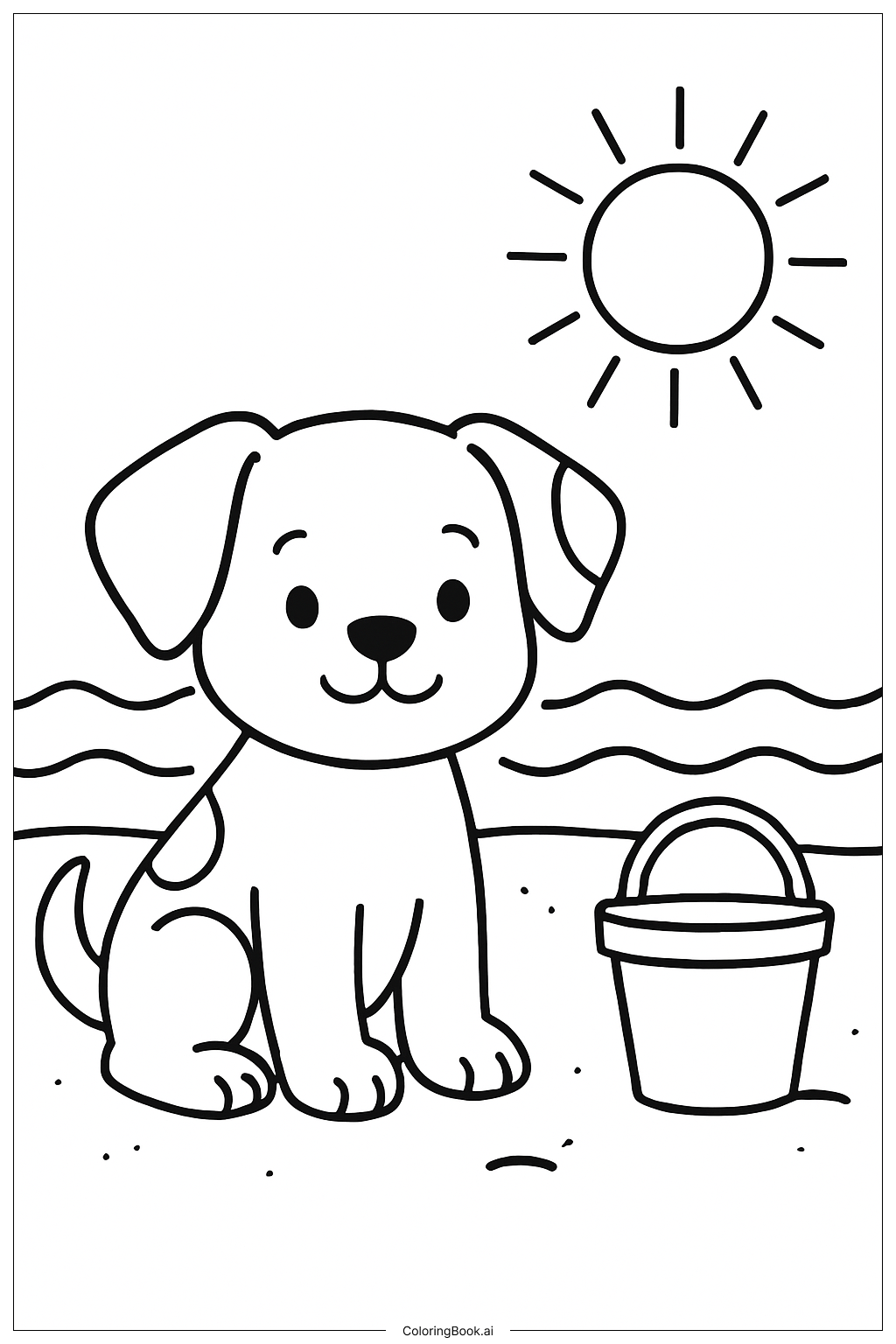 Puppy Dog Running Coloring Page (Free PDF&PNG Printable)