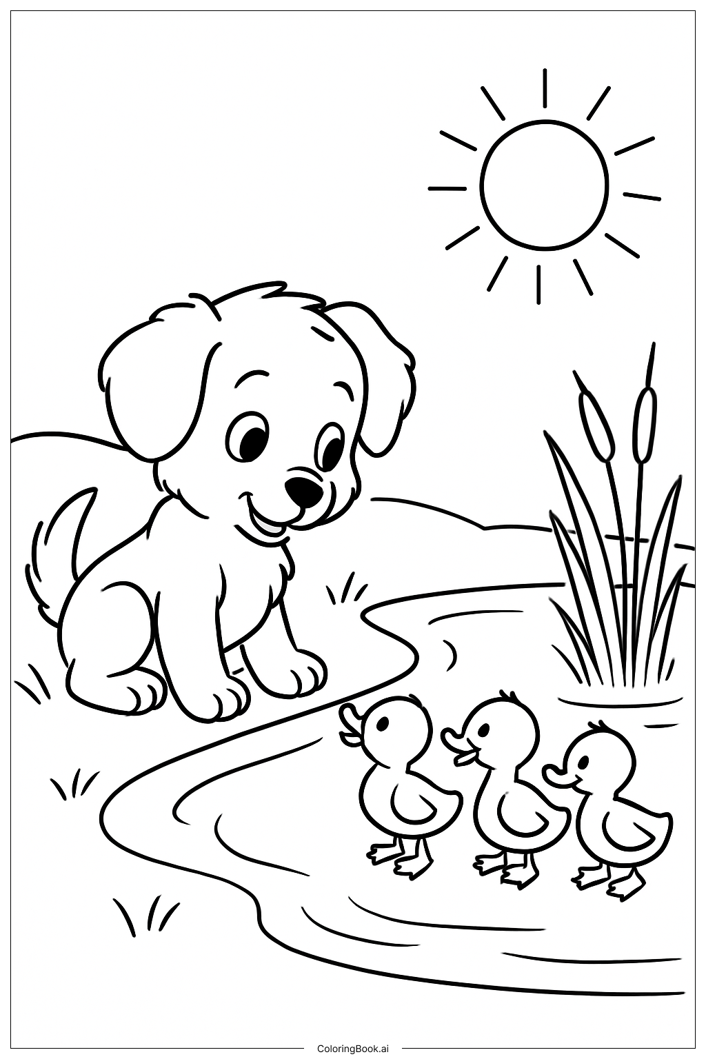 Puppy Dog At Vet Visit Coloring Page (Free PDF&PNG Printable)