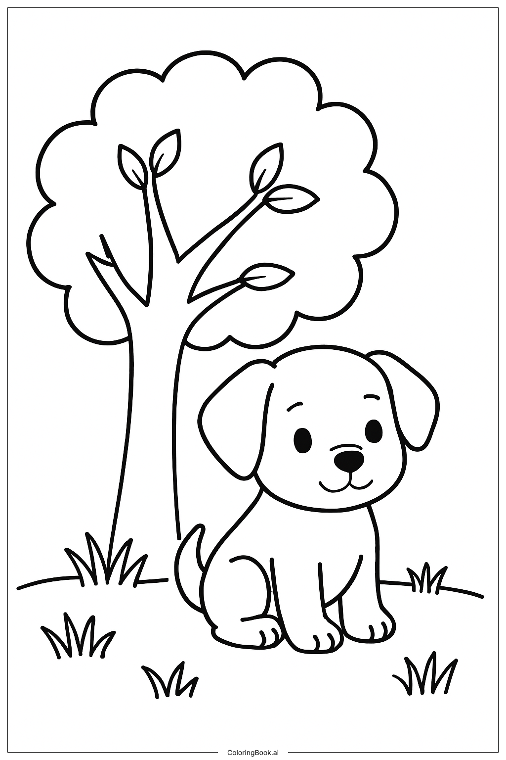Puppy Dog Running Coloring Page (Free PDF&PNG Printable)