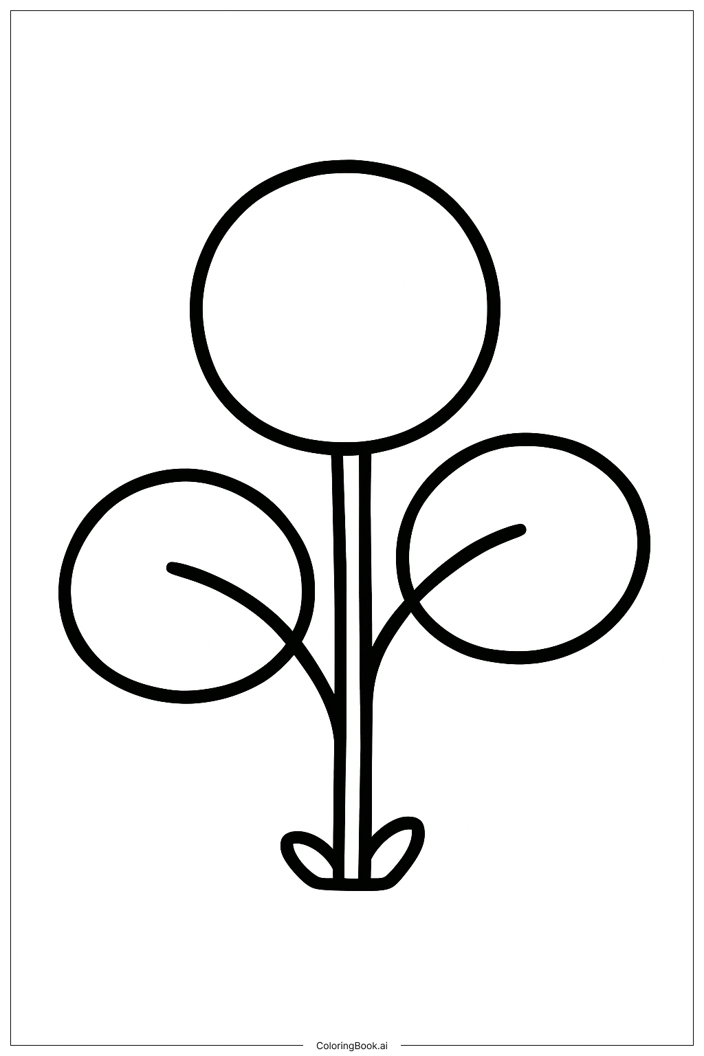 Round Leaf Plant Coloring Page (Free PDF&PNG Printable)