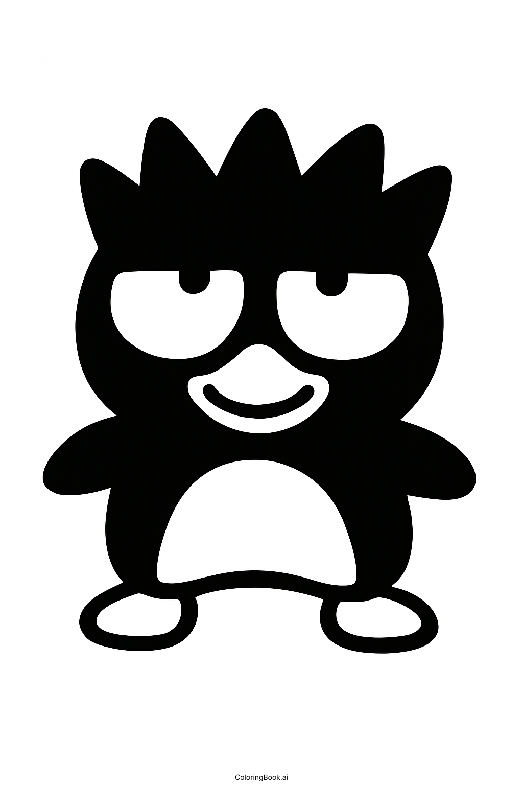 Sanrio Badtz-Maru Smile 填色頁（免費 PDF&PNG 可列印）