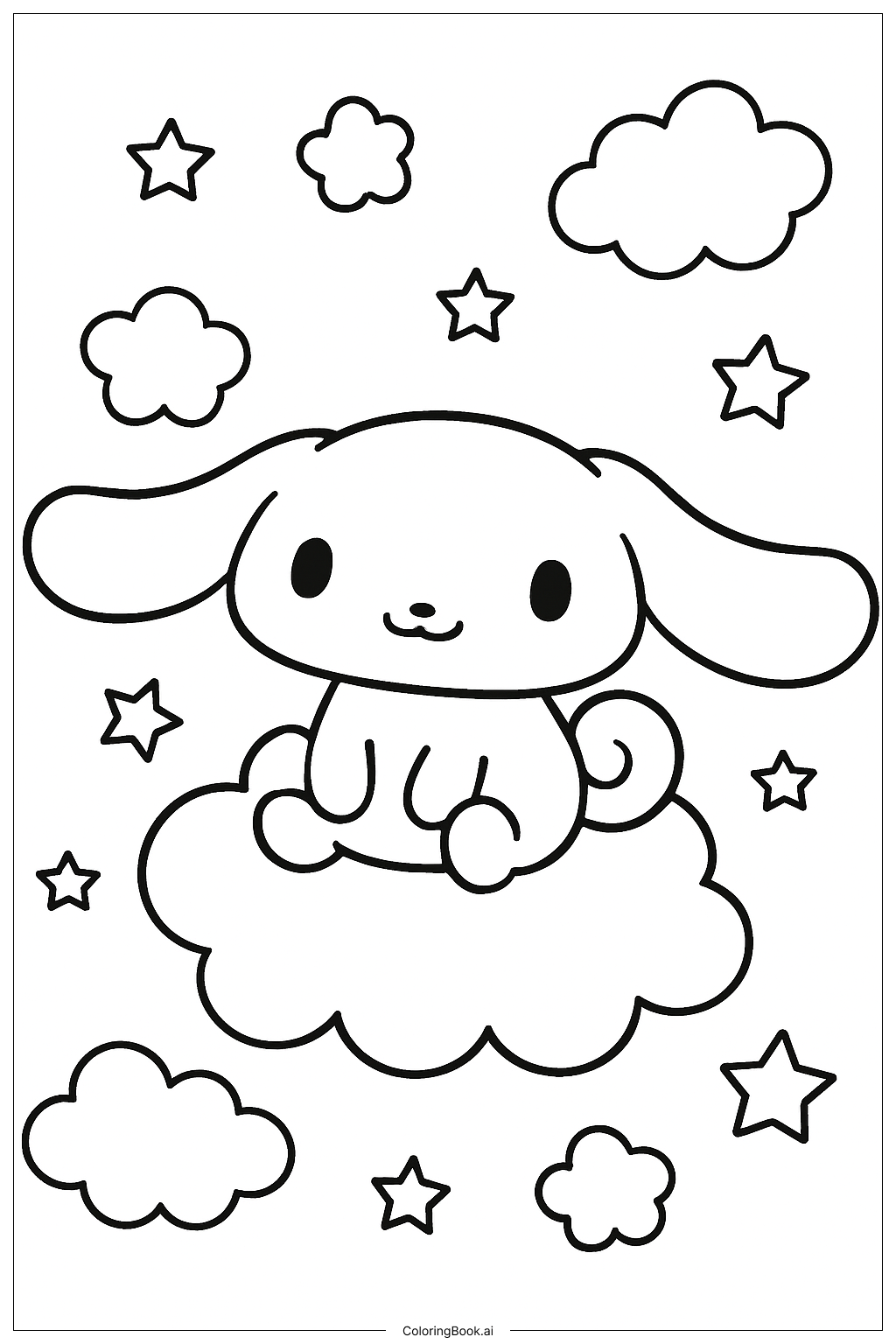 Sanrio Cinnamoroll Wolkenritt Ausmalbild (Kostenloses PDF & PNG zum ...