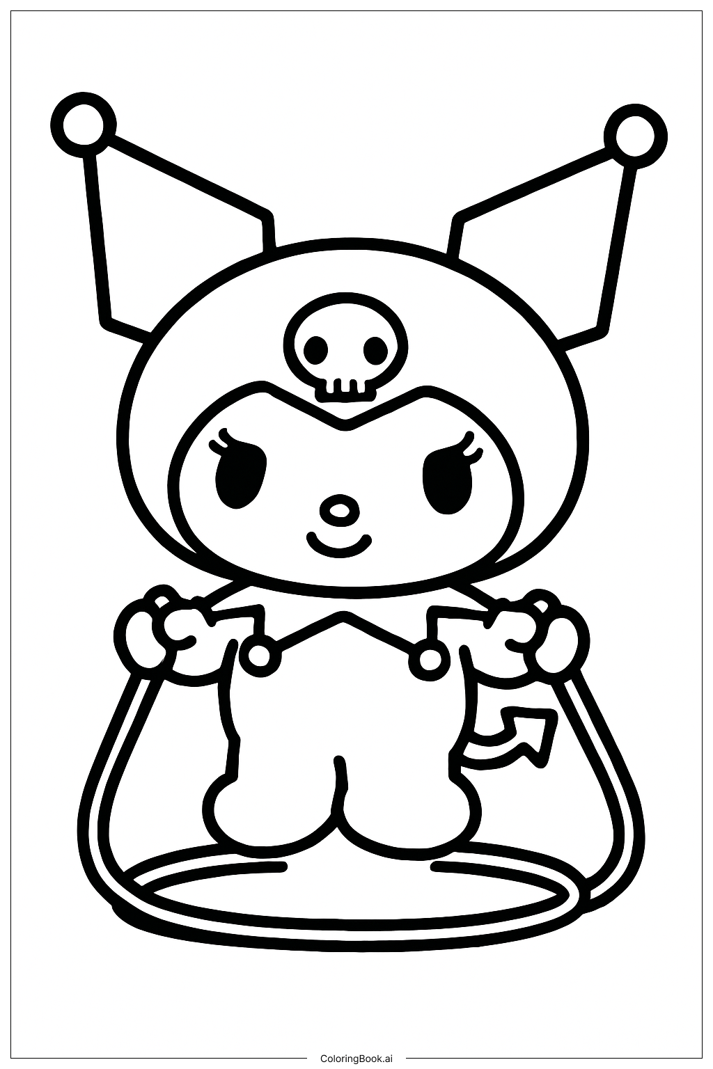 Page de coloriage Corde à sauter Sanrio Kuromi (PDF & PNG imprimables ...