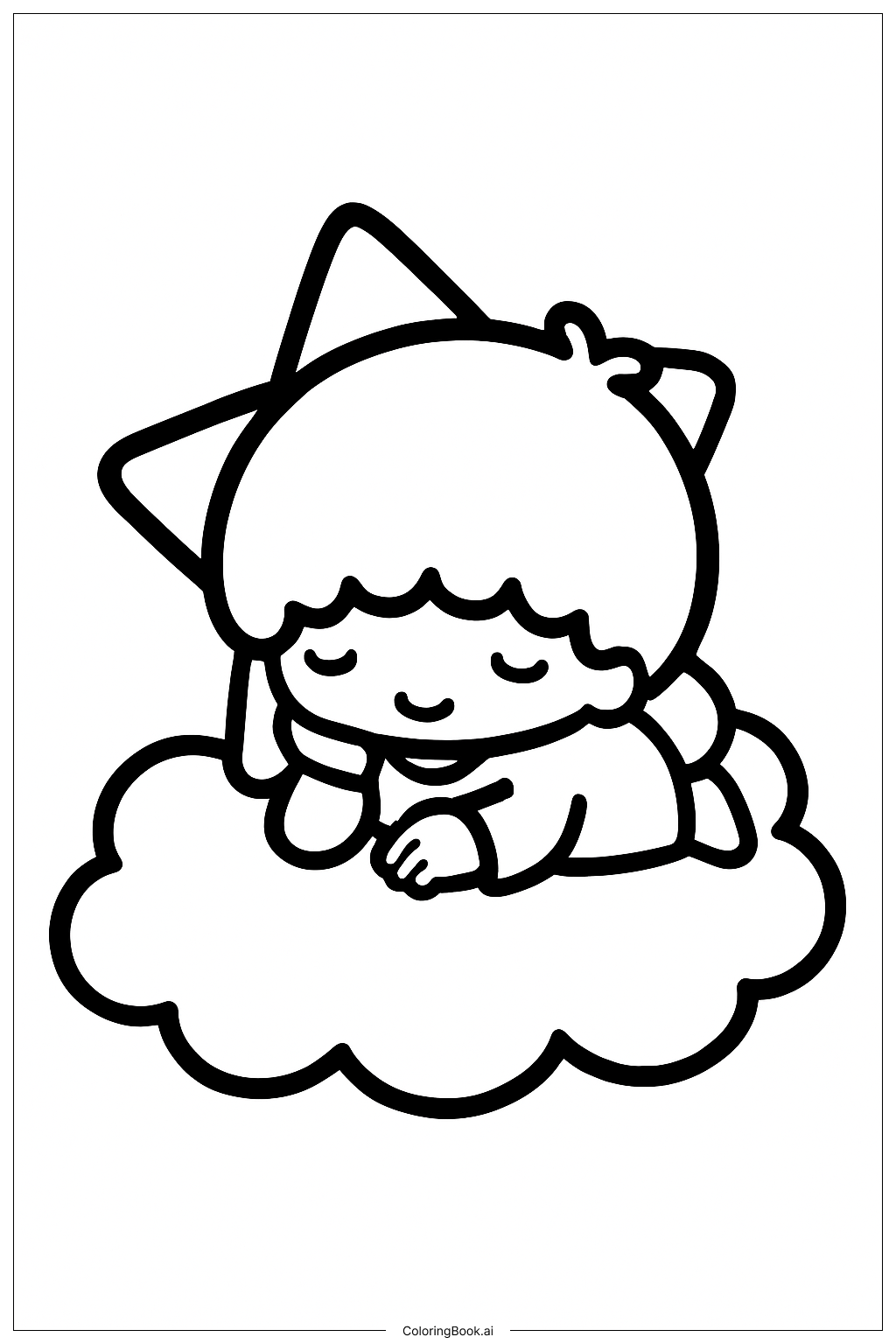 Página para colorear Nube de Sanrio Little Twin Stars (Descarga ...