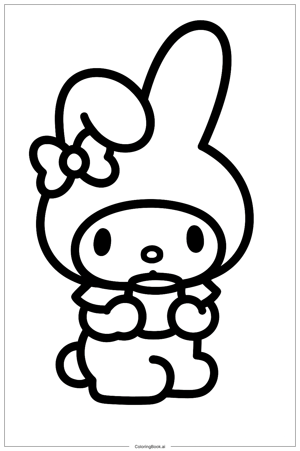 Sanrio My Melody Becher Ausmalbild (Kostenloses PDF & PNG zum Ausdrucken)