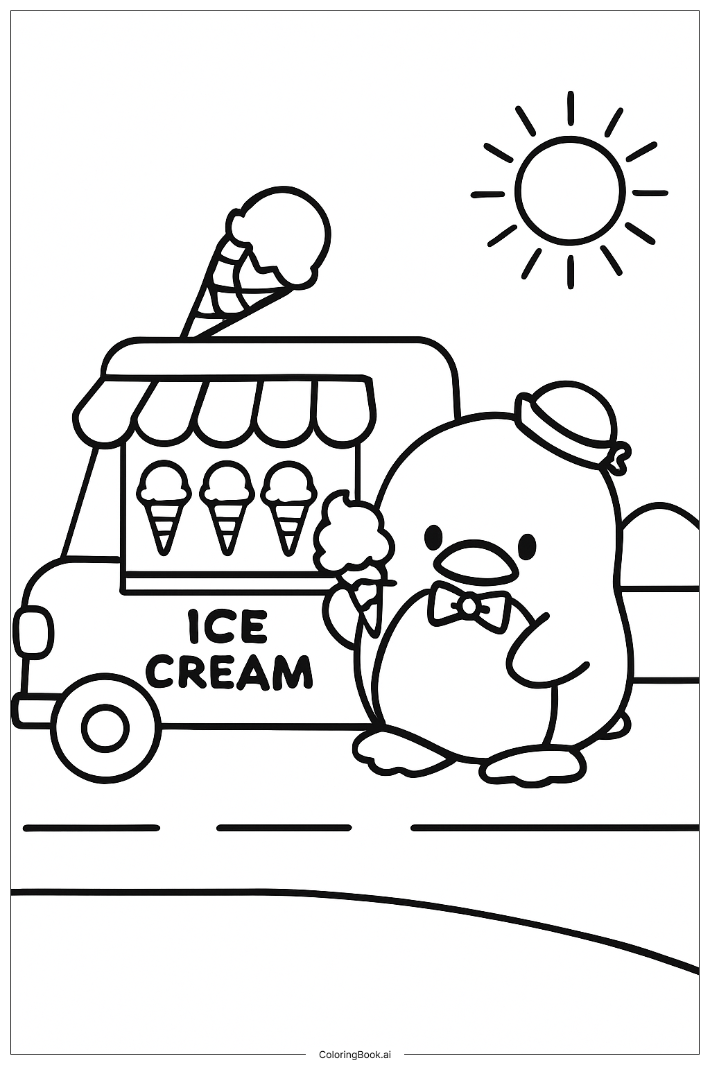 Sanrio Tuxedosam 帆船 填色页（免费 PDF&PNG 可打印）