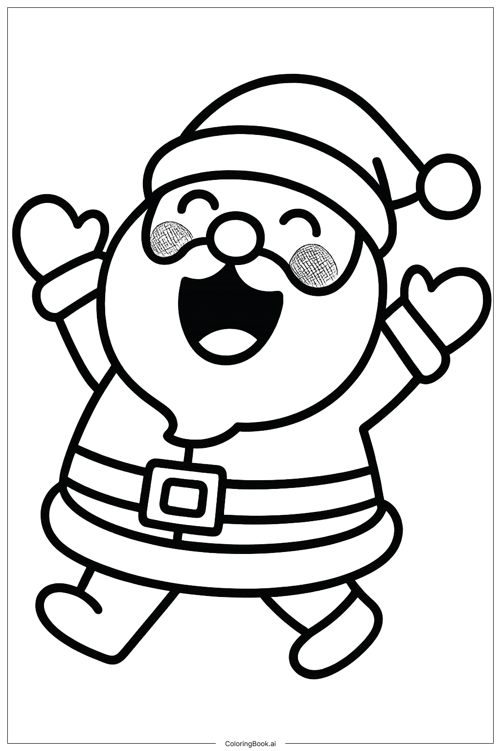 Santa Claus Laughing Coloring Page (Free PDF&PNG Printable)
