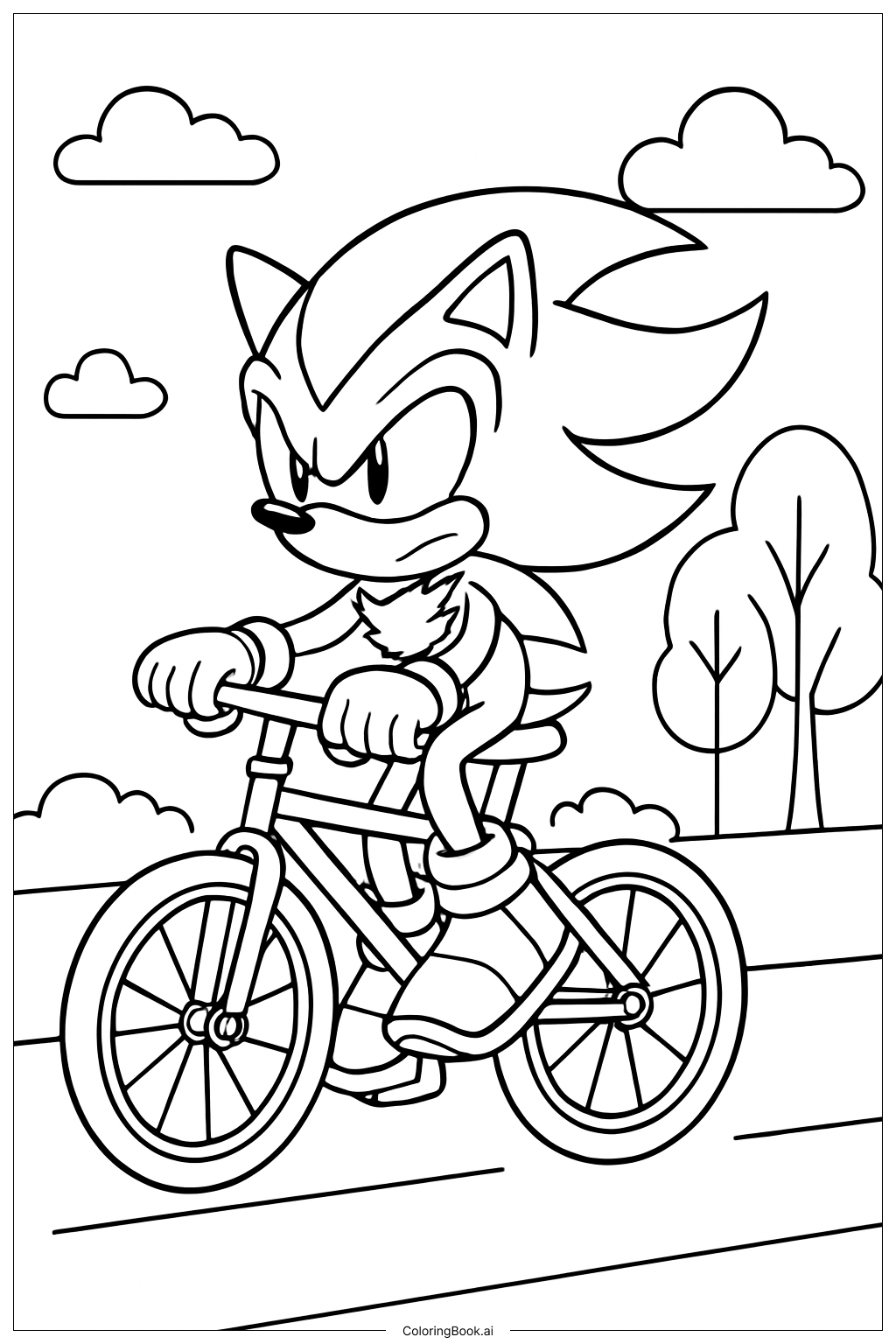 Page de coloriage Shadow Bike Ride (PDF & PNG imprimables gratuitement)