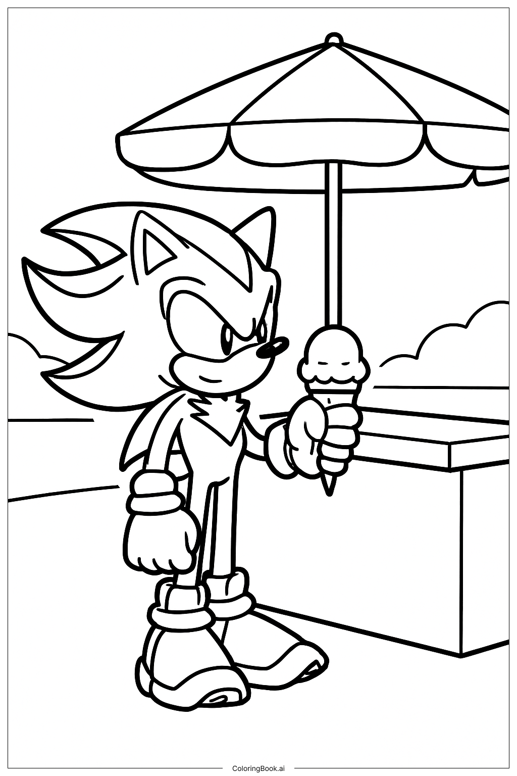 Shadow Ice Cream Treat Coloring Page (Free PDF&PNG Printable)