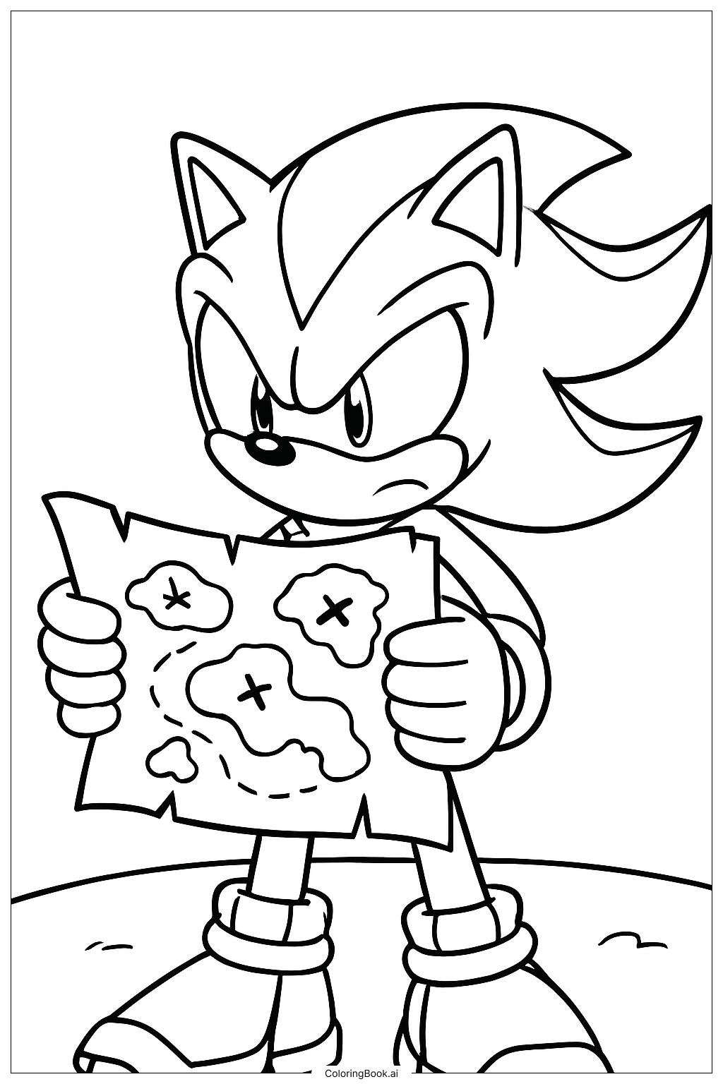 Shadow Treasure Map Coloring Page (Free PDF&PNG Printable)