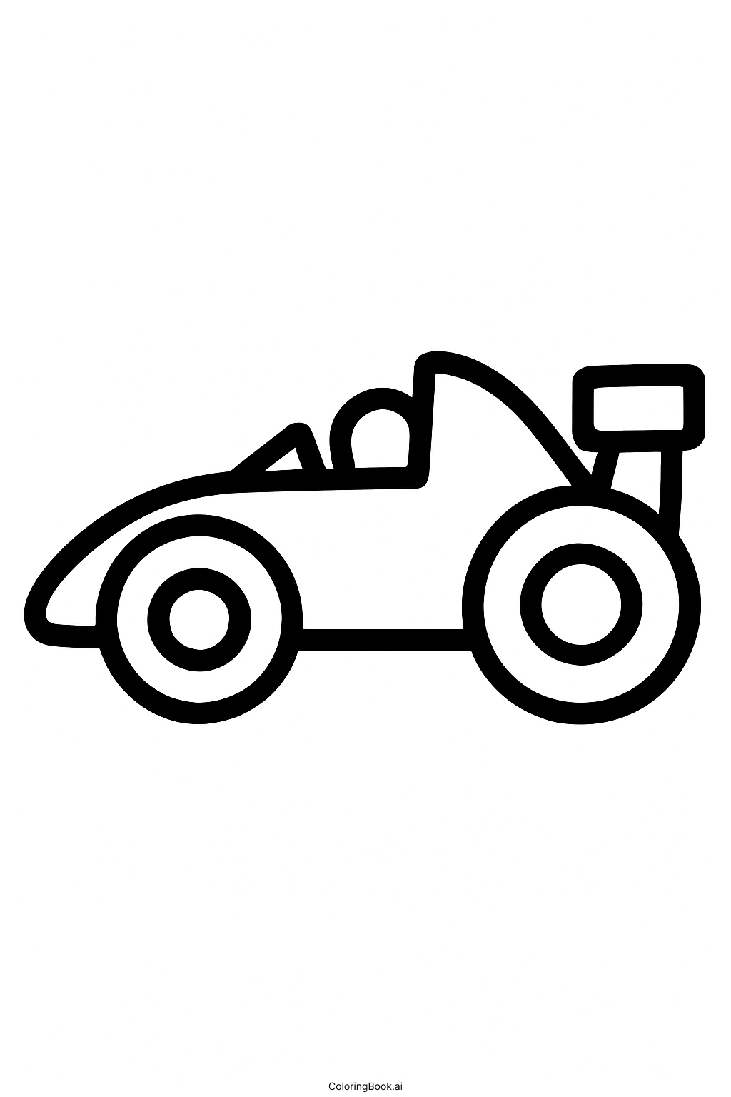 Simple Race Car Coloring Page (Free PDF&PNG Printable)