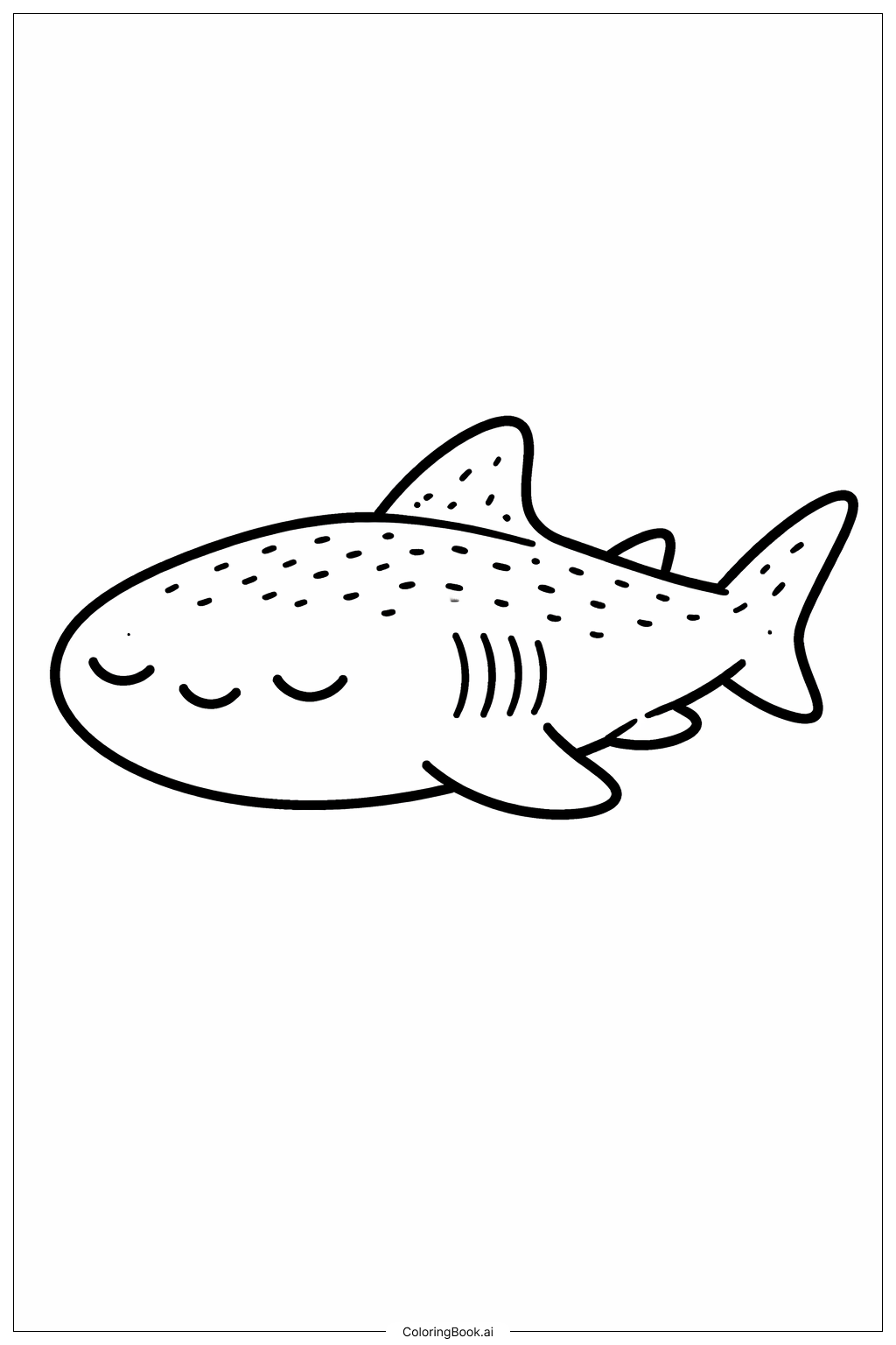 Whale Shark Blowing Bubbles Coloring Page (Free PDF&PNG Printable)