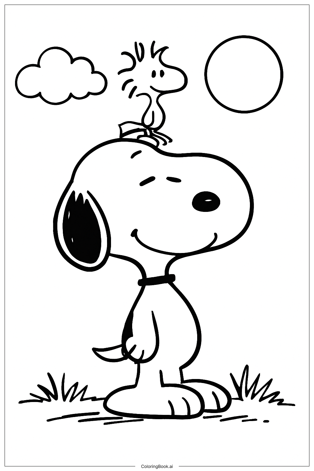 Snoopy And Woodstock Coloring Page (Free PDF&PNG Printable)