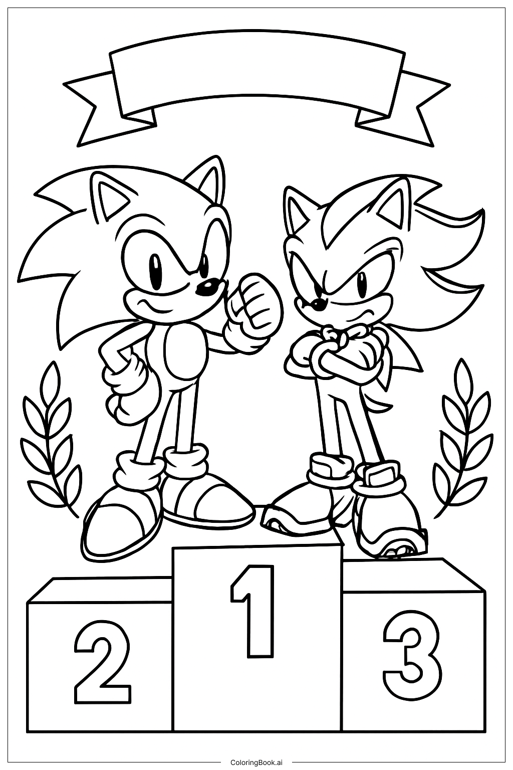 Sonic and Shadow In Garden Maze Coloring Page (Free PDF&PNG Printable)