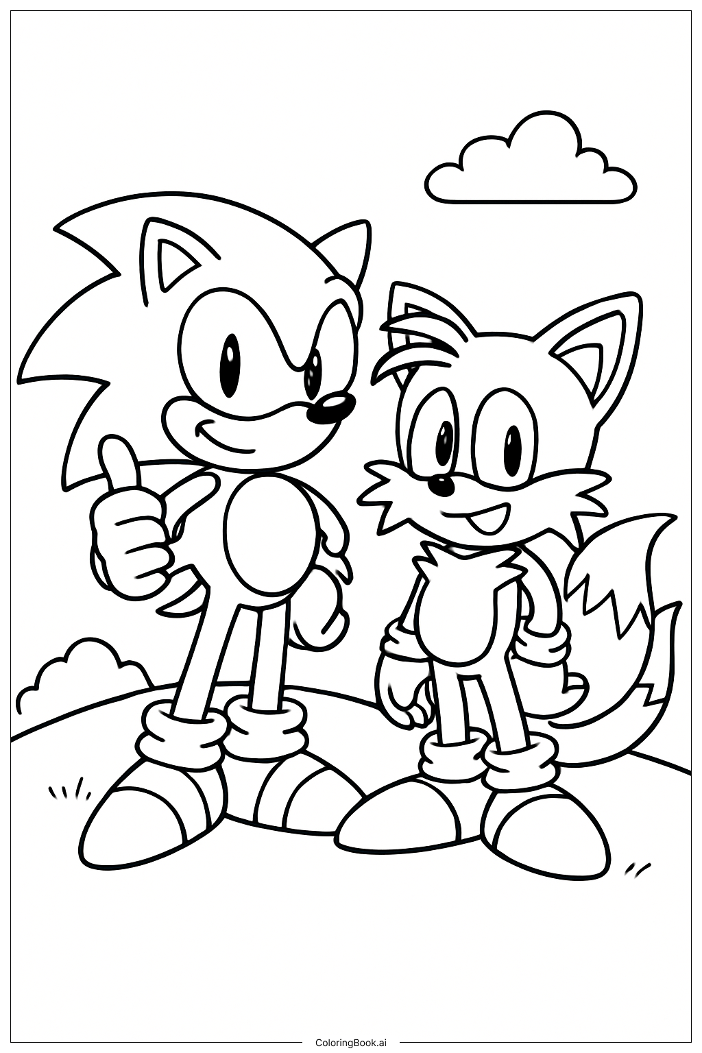 Sonic Der Igel Und Tails Freund Ausmalbild (Kostenloses PDF & PNG zum ...