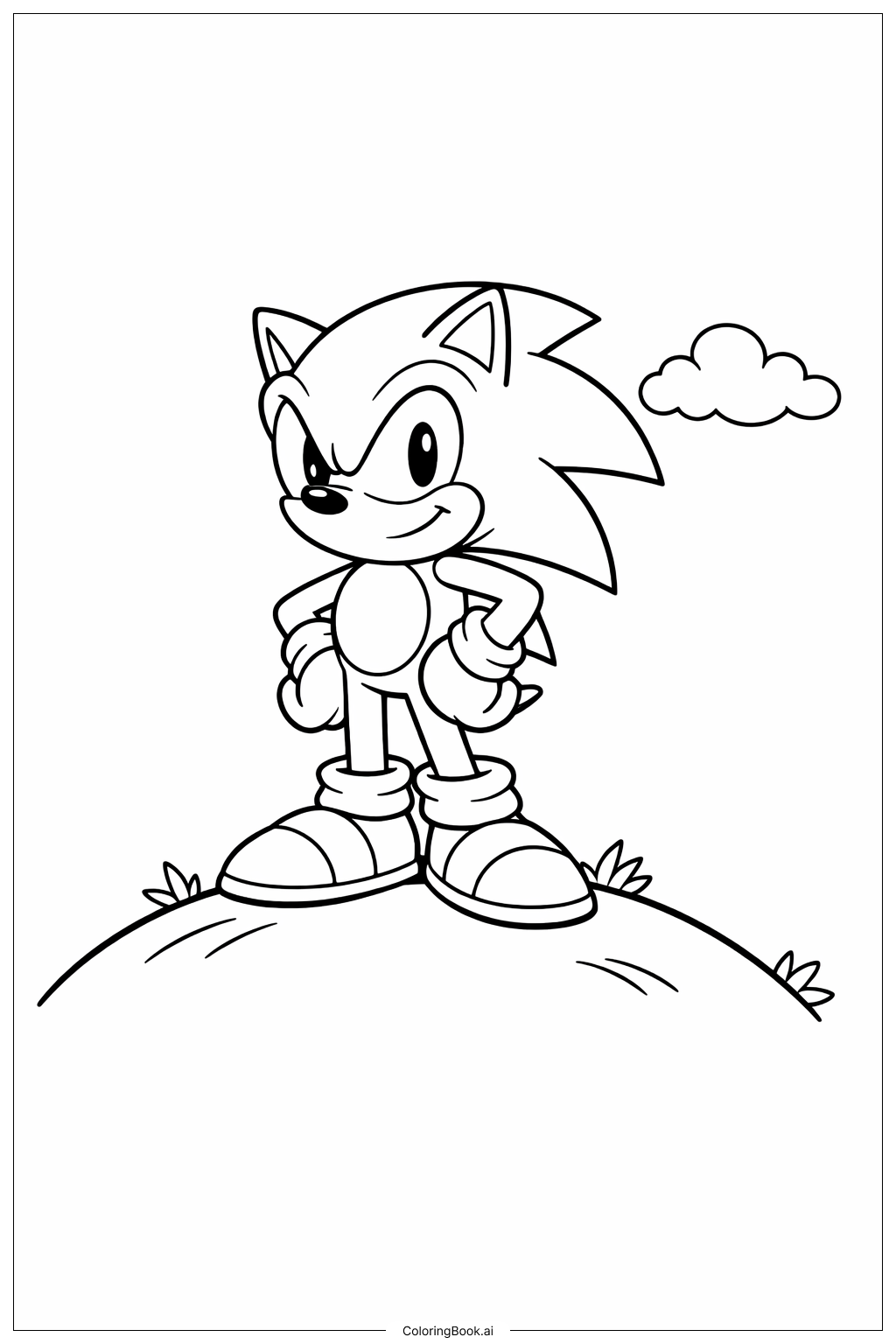 Sonic The Hedgehog Chasing Balloon Coloring Page (Free PDF&PNG Printable)