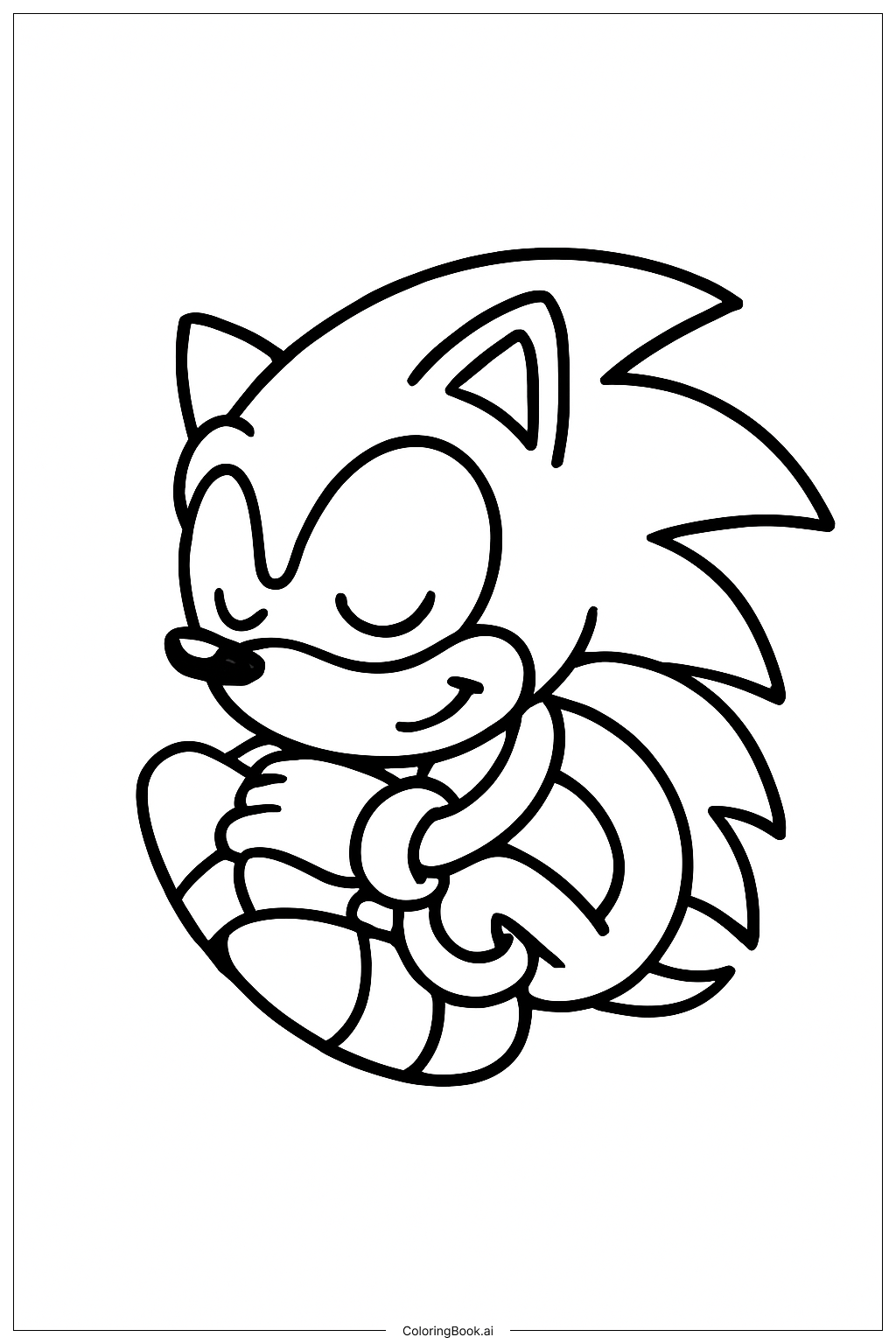 Sonic The Hedgehog Sleeping Coloring Page (Free PDF&PNG Printable)