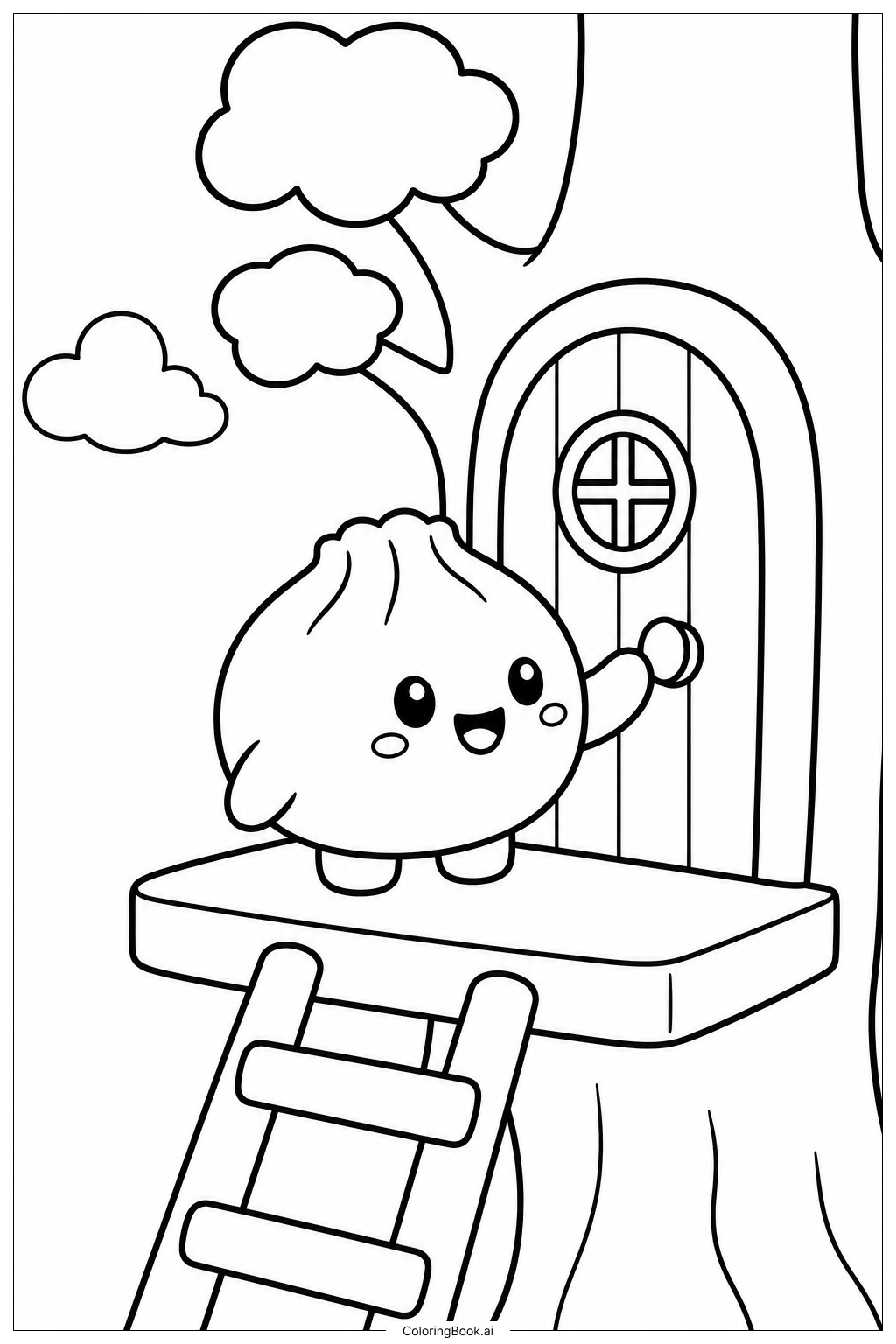 スクイッシュダンプリングバルーンスタンド 塗り絵ページ（無料のPDF＆PNGプリント）