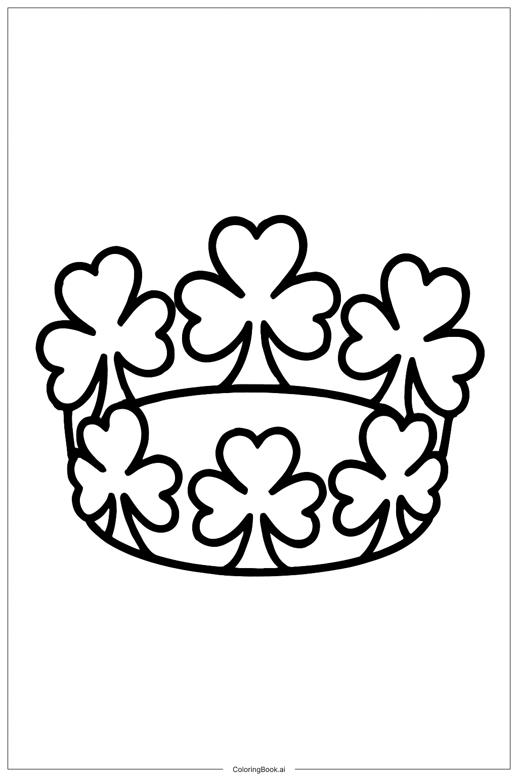 St Patrick's Day Clover Crown Coloring Page (Free PDF&PNG Printable)