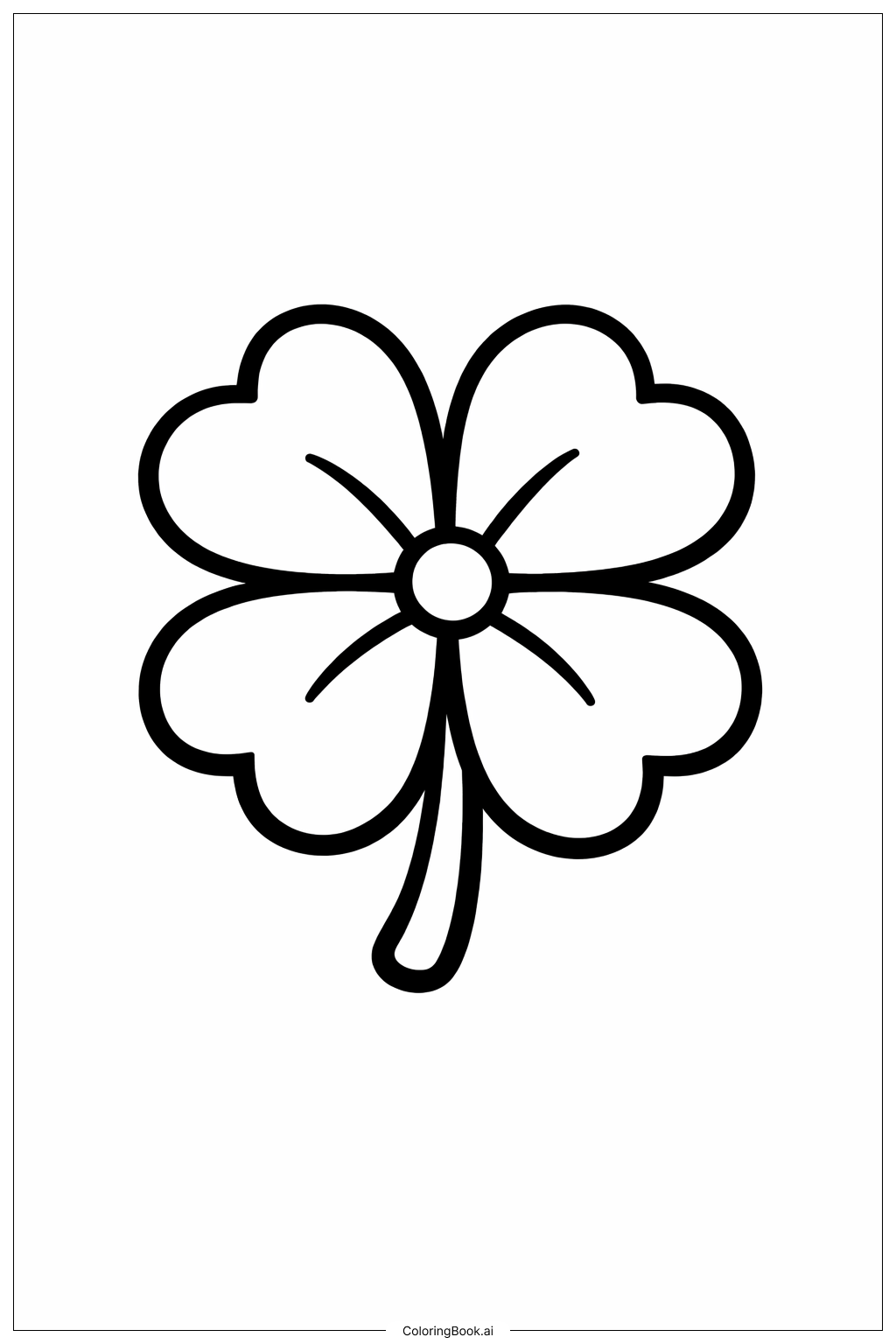 Page de coloriage Trèfle à Quatre Feuilles de la Saint-Patrick (PDF ...