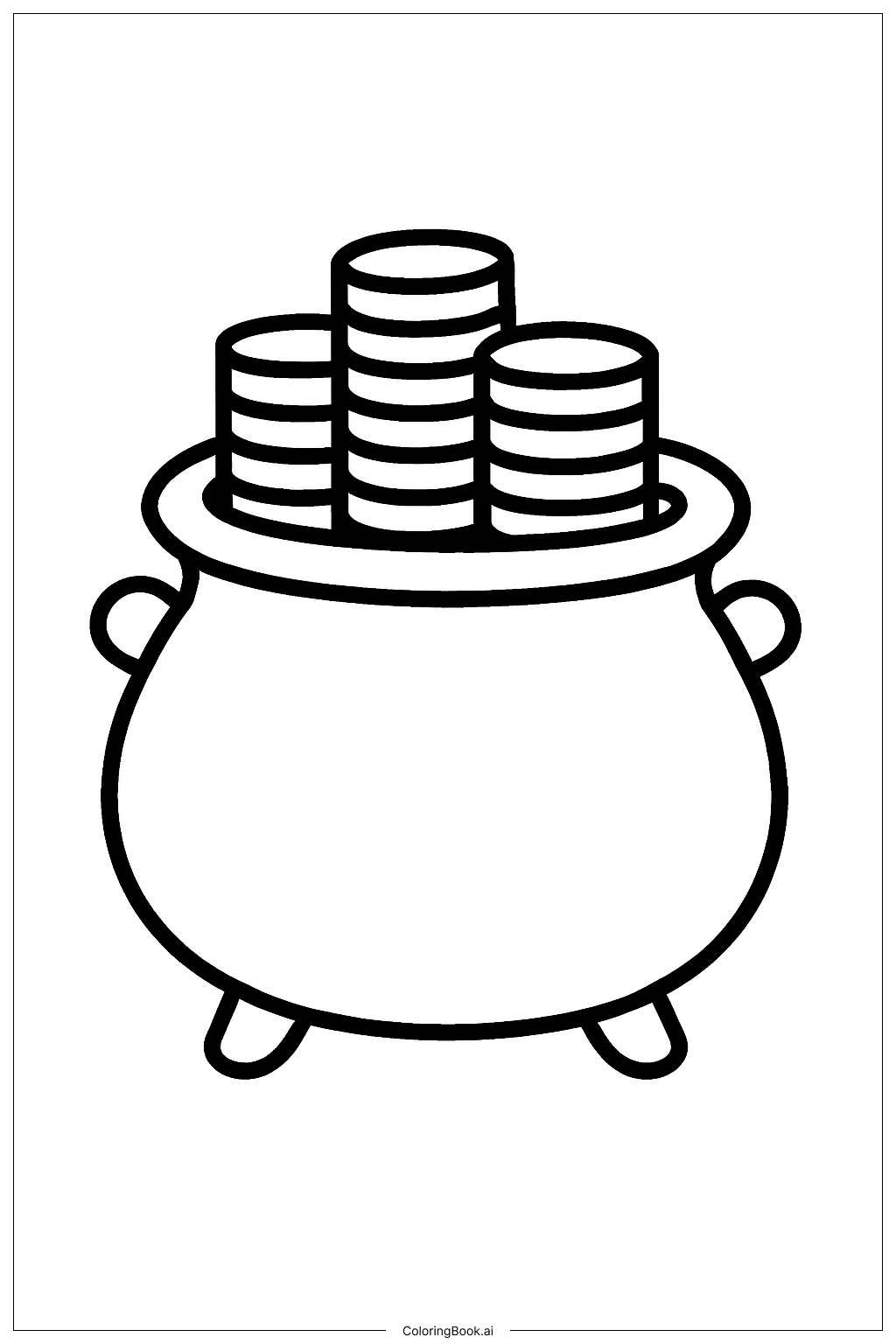 Page de coloriage La marmite de pièces de la Saint-Patrick (PDF & PNG ...