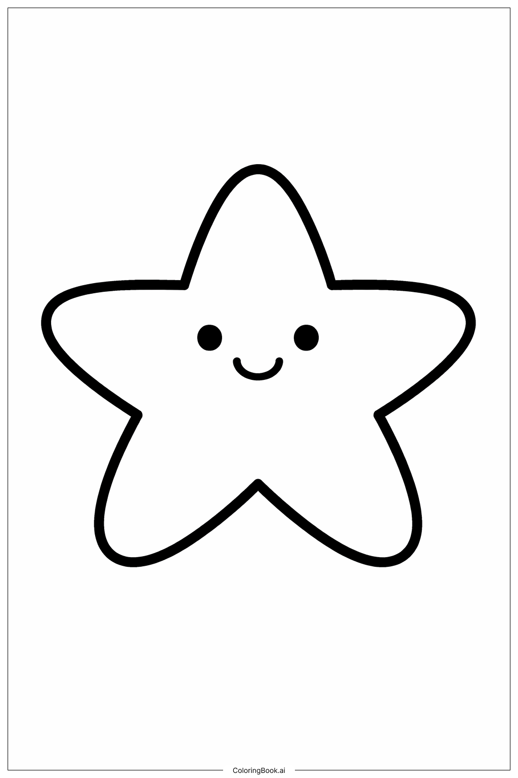 Single Line Starfish Coloring Page (Free PDF&PNG Printable)