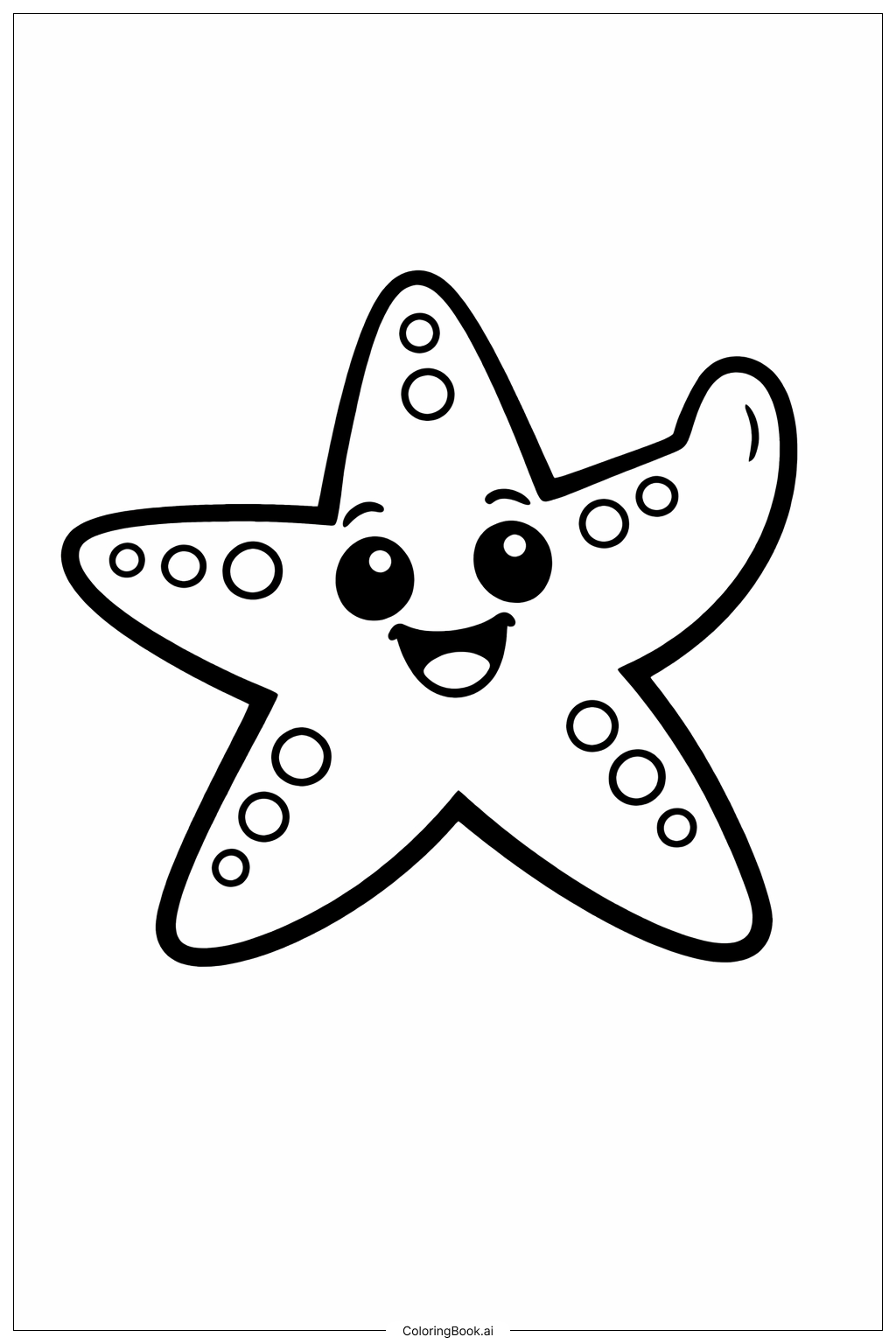 Starfish With Raised Arm Coloring Page (Free PDF&PNG Printable)