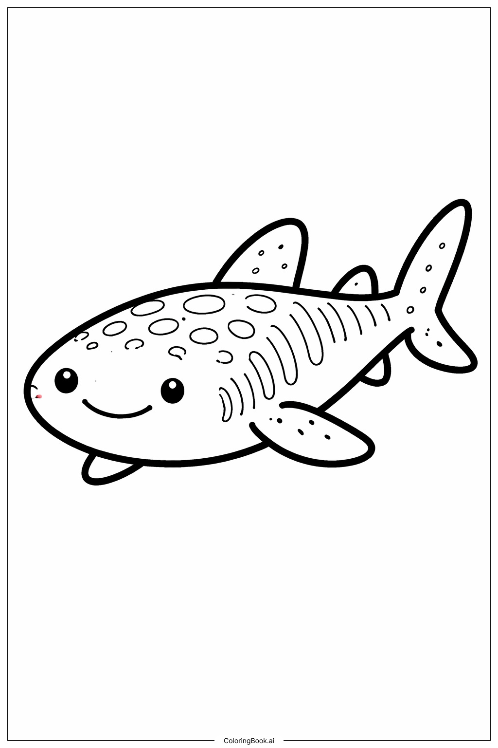 Whale Shark Blowing Bubbles Coloring Page (Free PDF&PNG Printable)