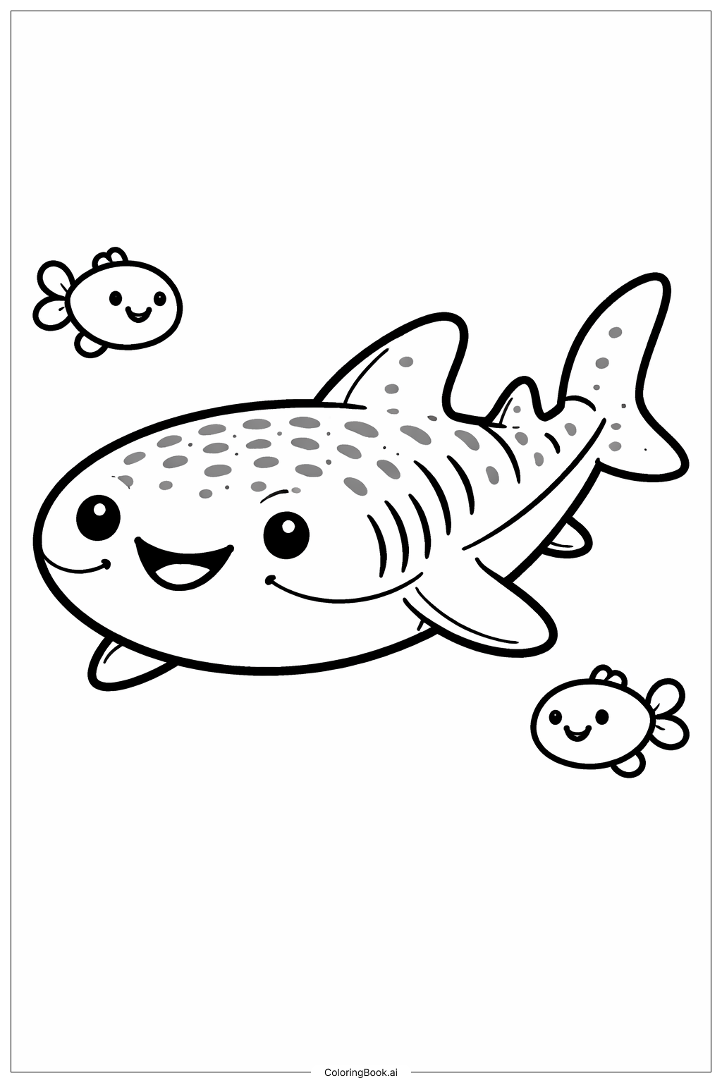 Sleeping Whale Shark Coloring Page (Free PDF&PNG Printable)