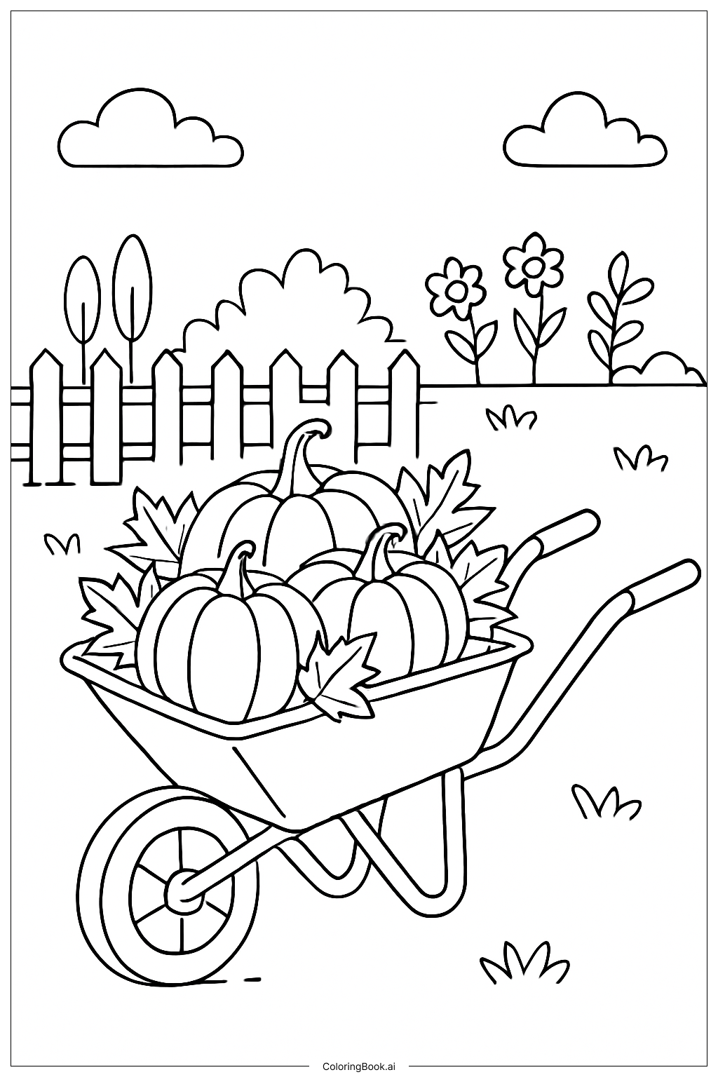 Page de coloriage Hérisson dans les feuilles d'automne (PDF & PNG ...